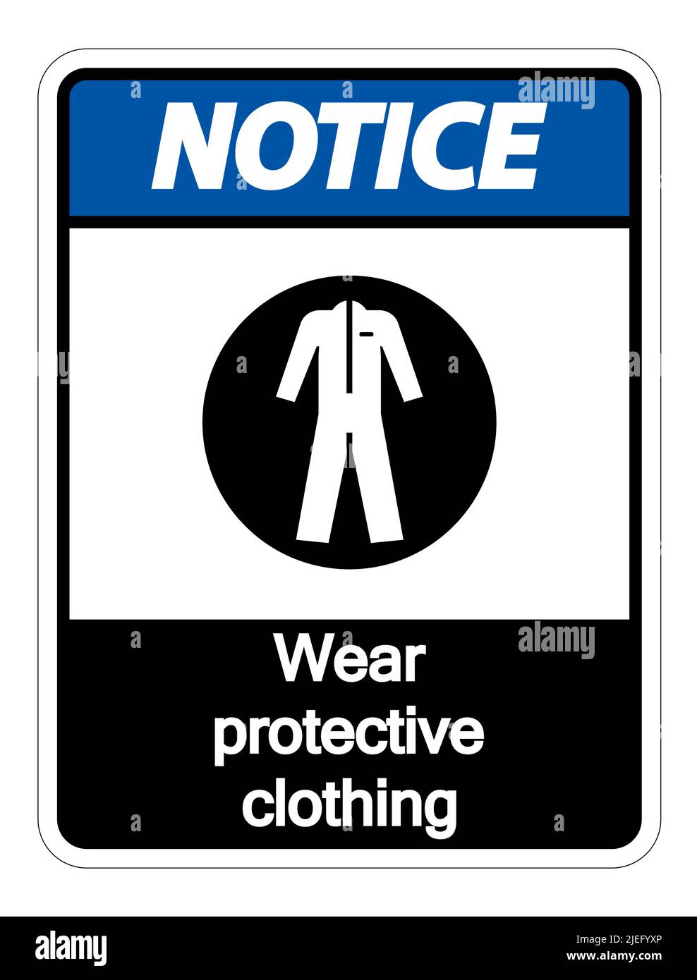 Notice Wear protective clothing sign on white background,vector ...