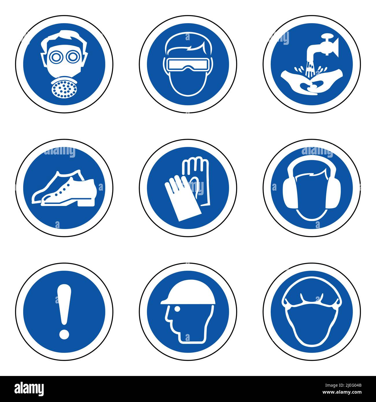 Required Personal Protective Equipment (PPE) Symbol,Safety Icon Isolate ...