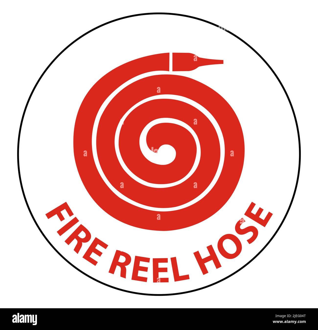 Fire Reel Hose Floor Sign Isolate On White Background,Vector ...