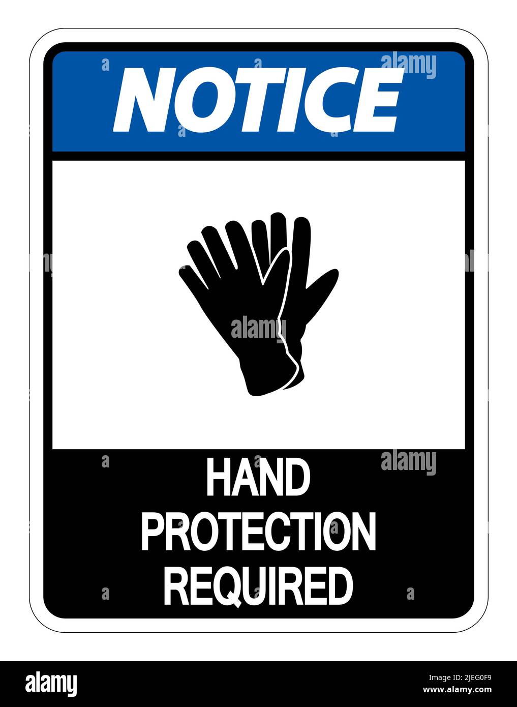 Notice Hand Protection Required Sign on white background,vector ...