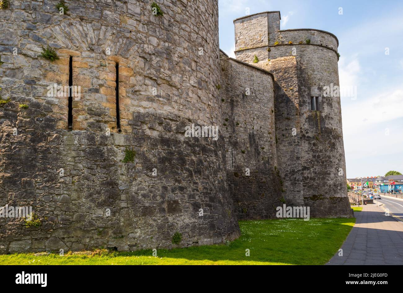 Exterior walls of King John Castle in Limerick, Ireland Stock Photo - Alamy