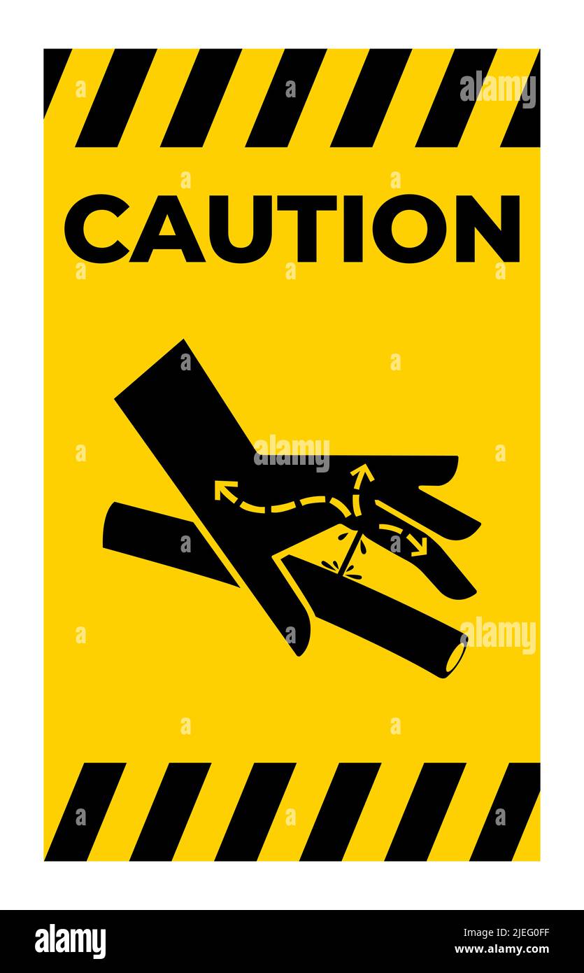 Caution Skin Puncture Hydraulic Line Symbol Sign On White Background ...
