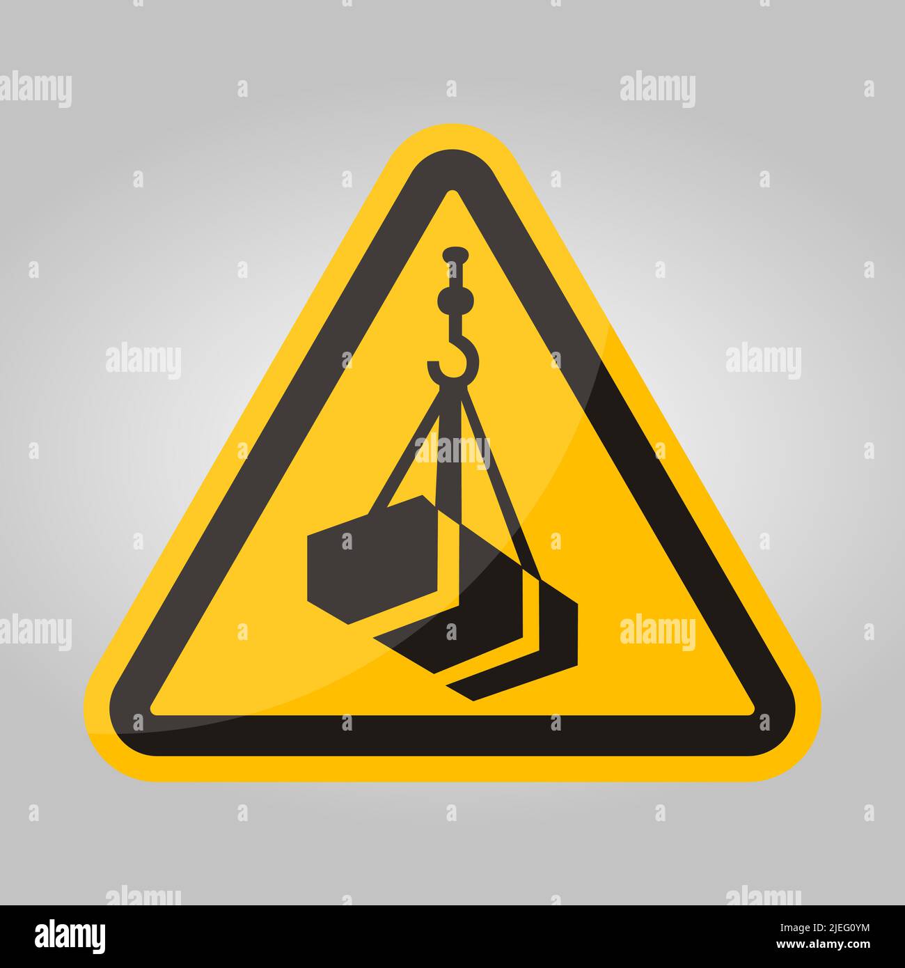 Beware Overhead Load Symbol Isolate On White Background,Vector ...