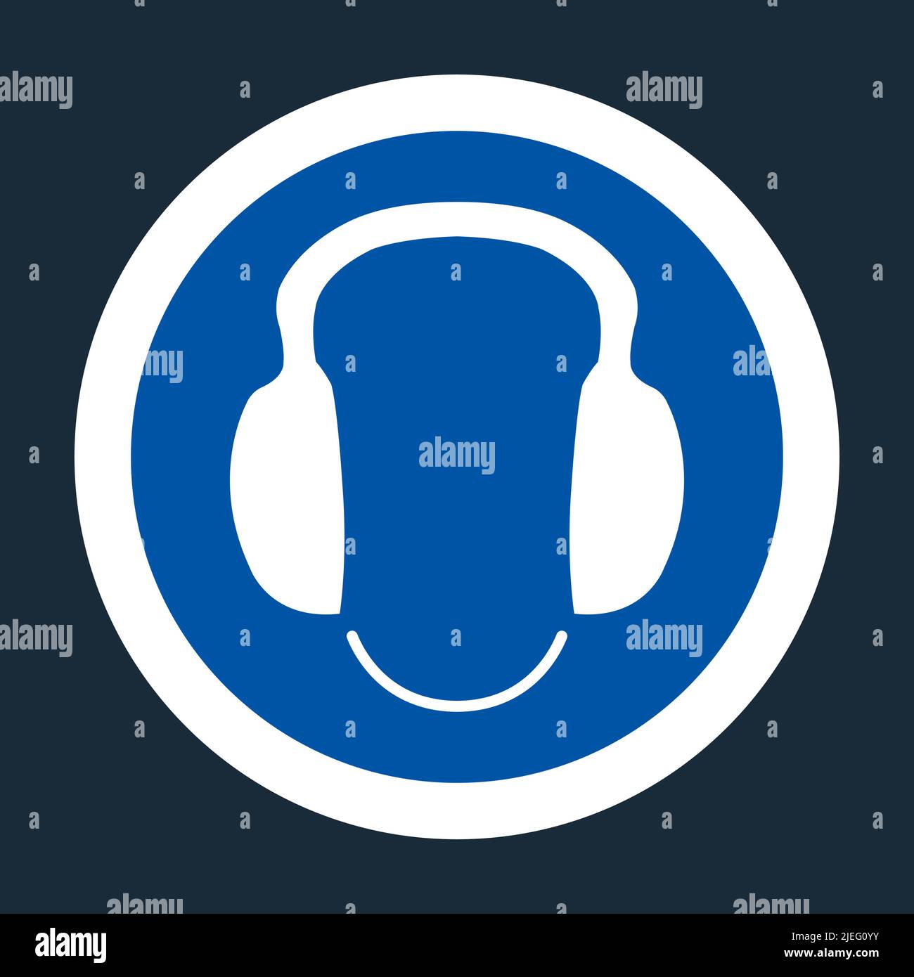 Symbol wear ear protection Sign on black background,Vector illustration ...