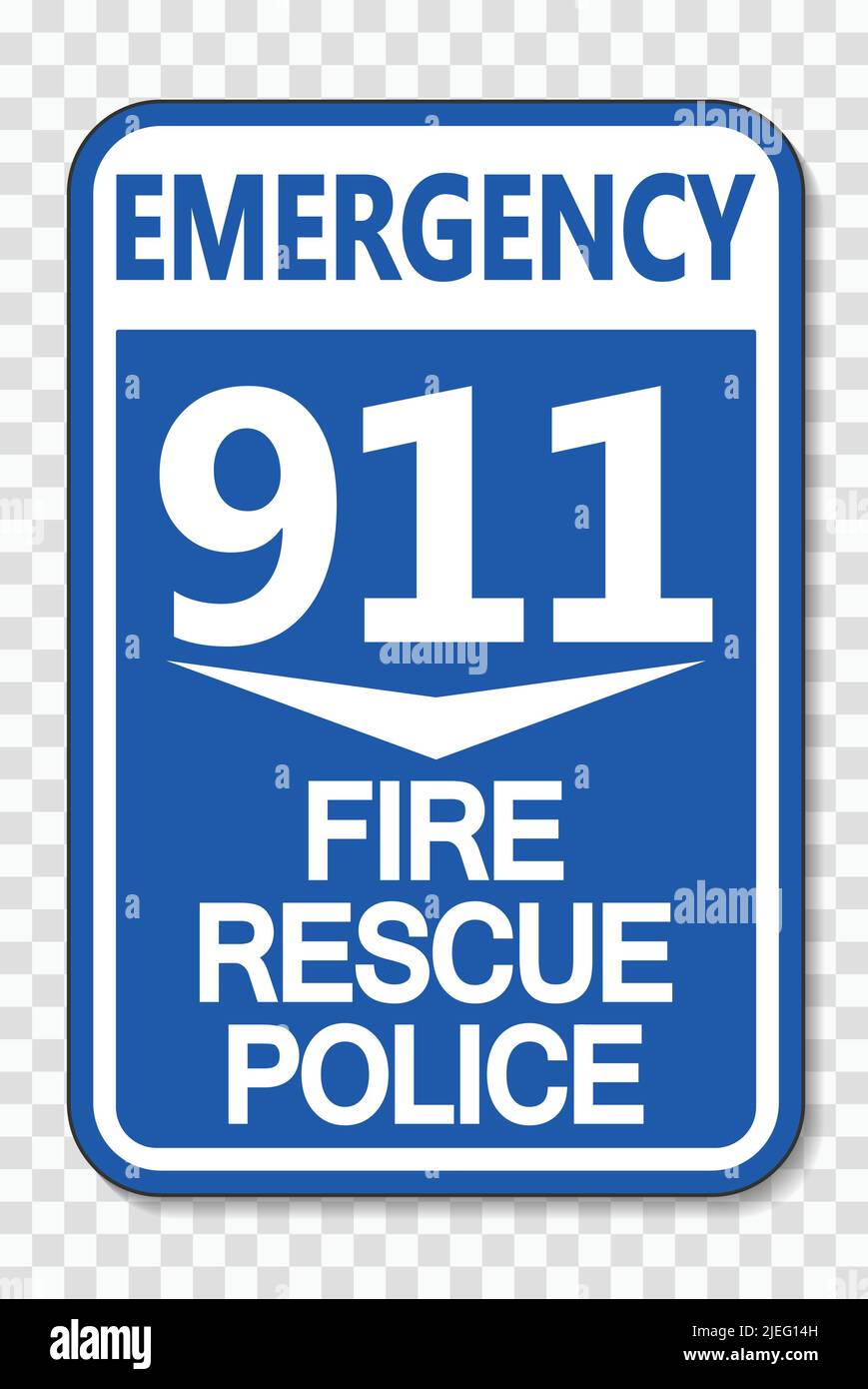 911 Fire Rescue Police Sign on transparent background,vector ...