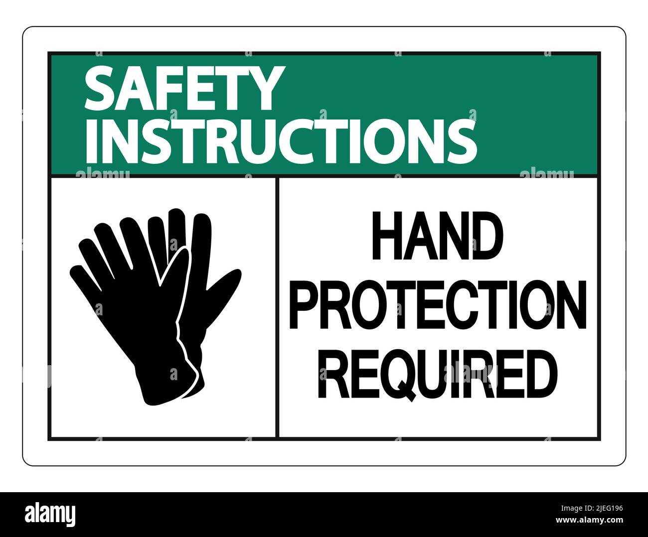 Safety instructions Hand Protection Required Wall Sign on white ...