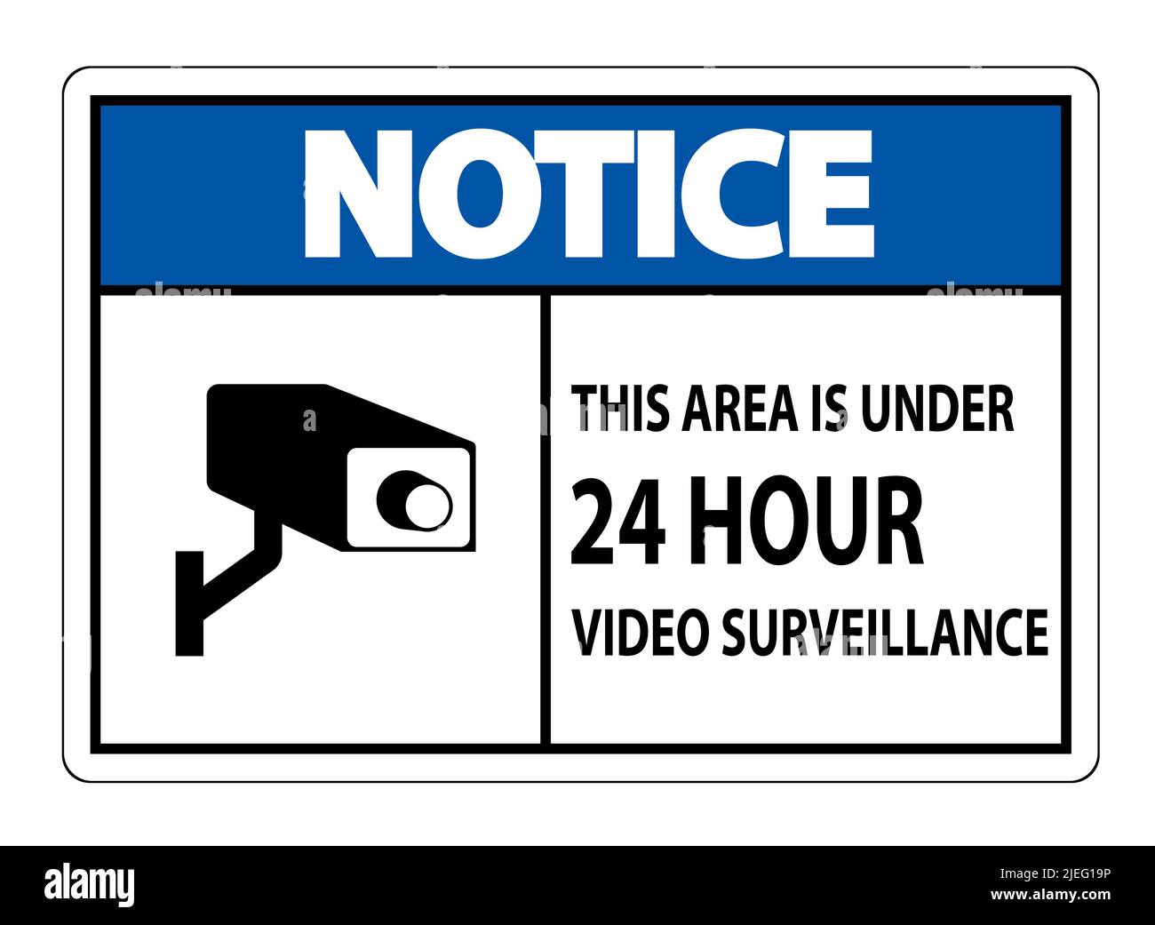 Notice this Area Is Under 24 hour Video Surveillance Symbol Sign ...