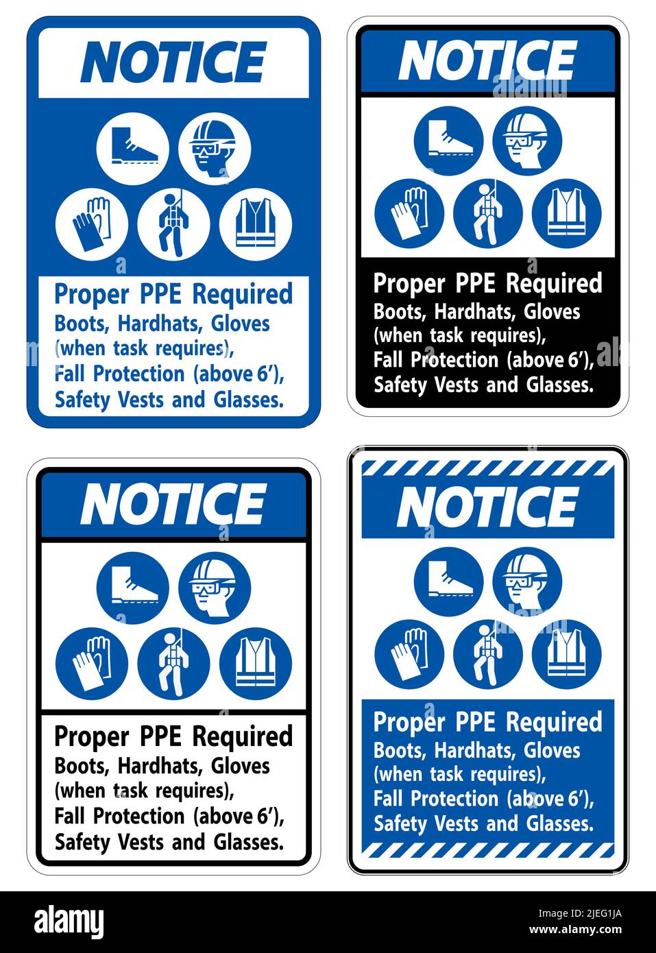 Notice Sign Proper PPE Required Boots, Hardhats, Gloves When Task ...
