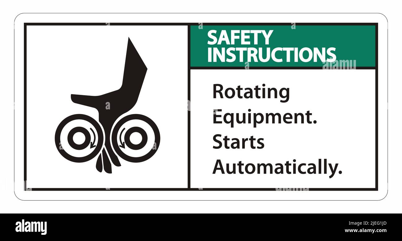 Rotating Equipment.Starts Automatically Symbol Sign Isolate on White ...