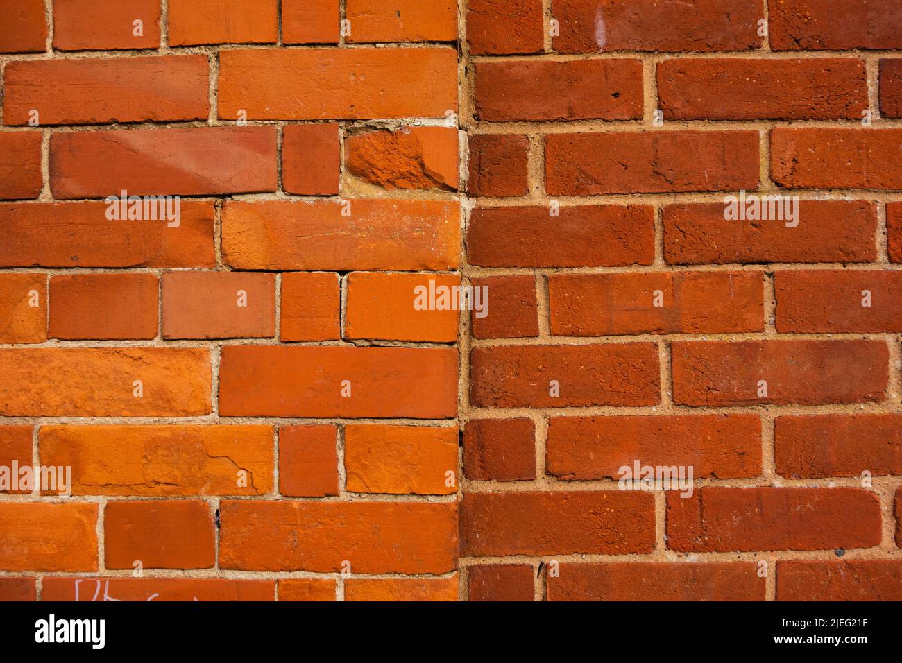 two different brick walls joined Stock Photo - Alamy