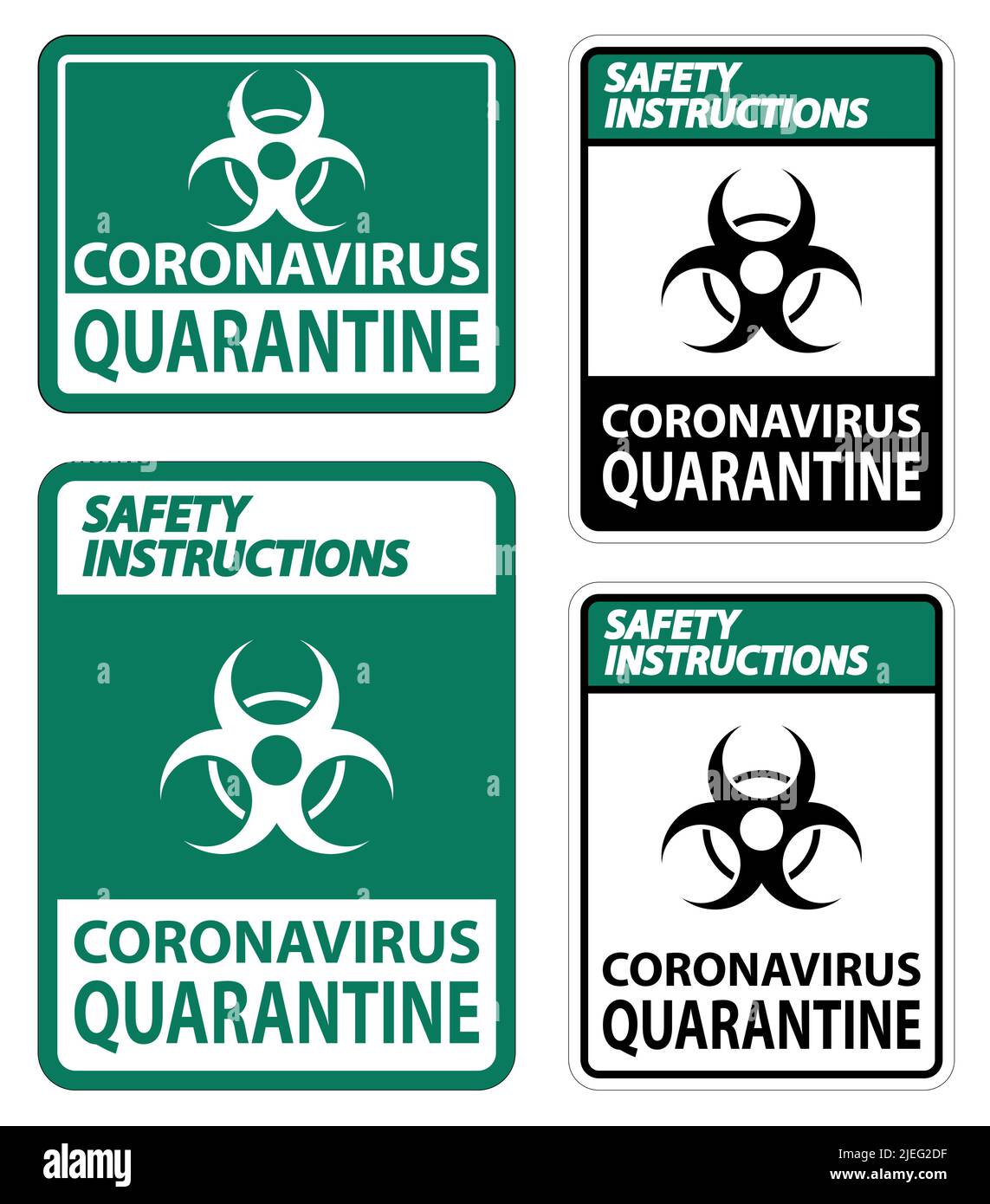 Safety Instructions Coronavirus Quarantine Sign Isolate On White ...