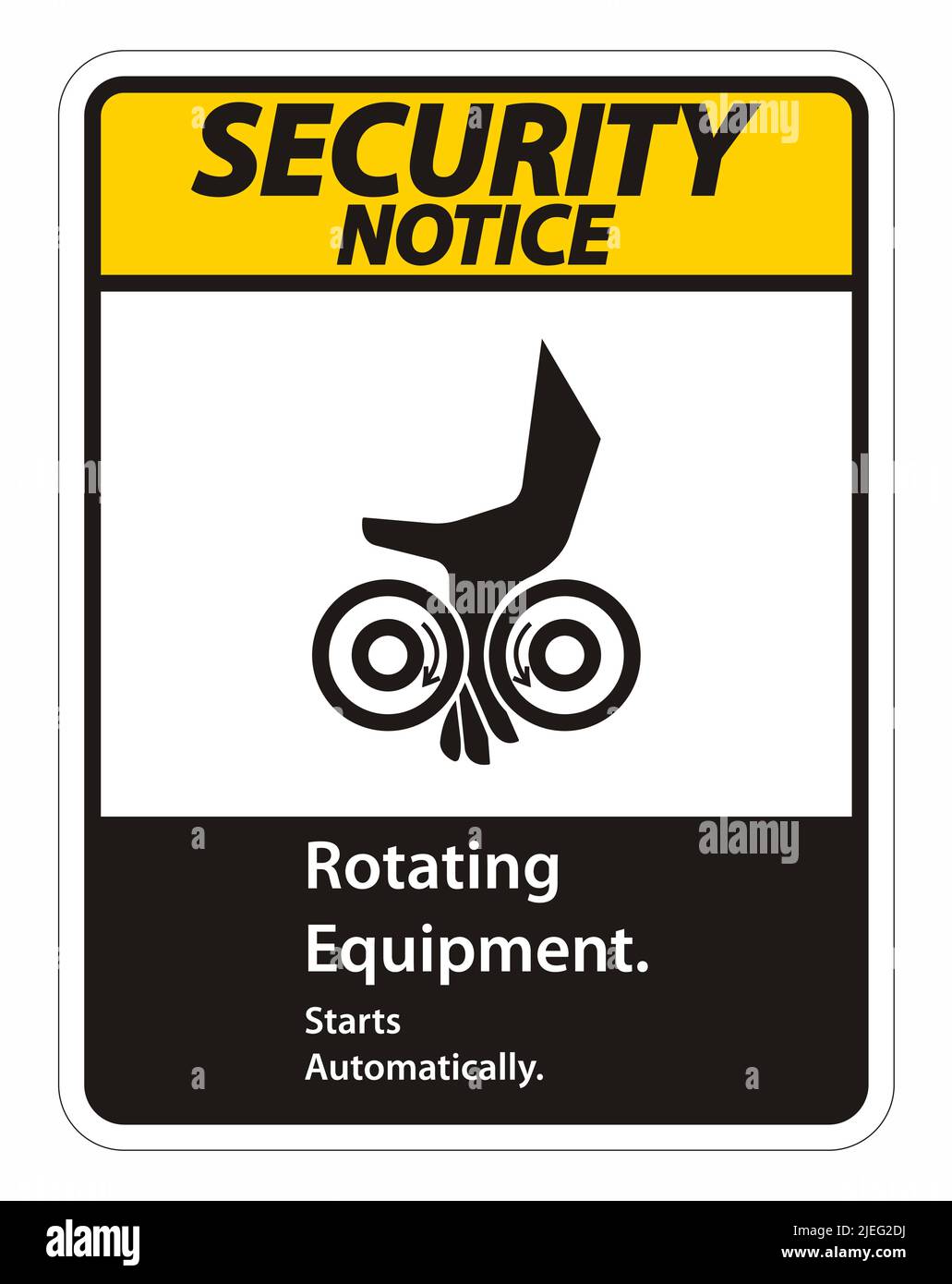 Rotating Equipment.Starts Automatically Symbol Sign Isolate on White ...