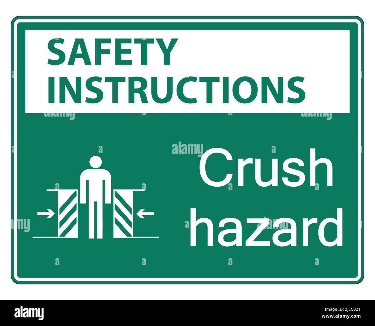 symbol Safety instructions crush hazard sign on white background,vector ...
