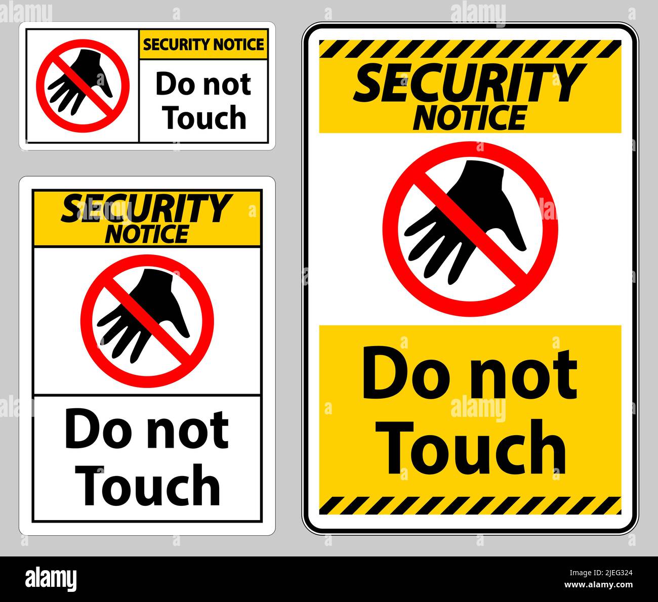 Security notice sign do not touch and please do not touch Stock Vector ...