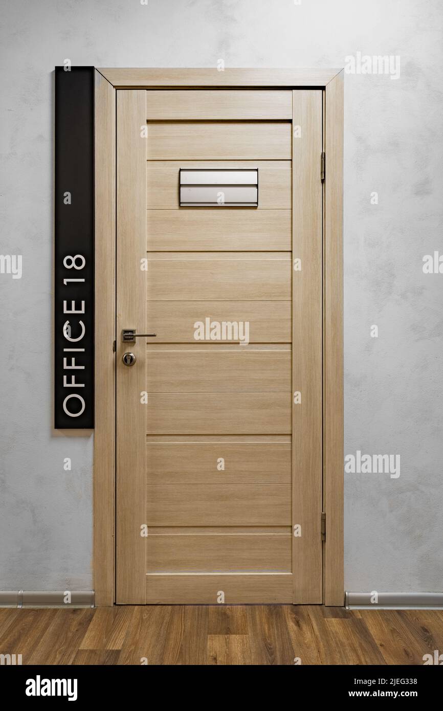 Closed door of the modern company office Stock Photo - Alamy