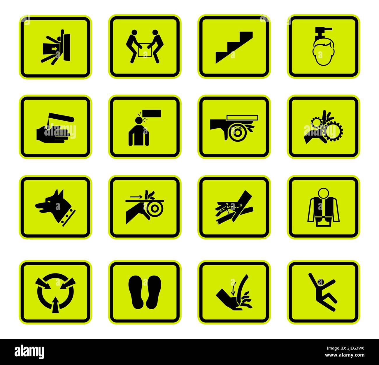 Warning Hazard Symbols labels Sign Isolated on White Background,Vector ...