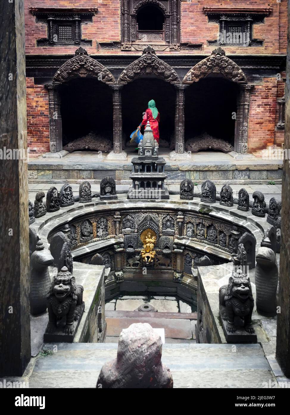The step well at Sundari Chowk, one of the three courtyards of the ...