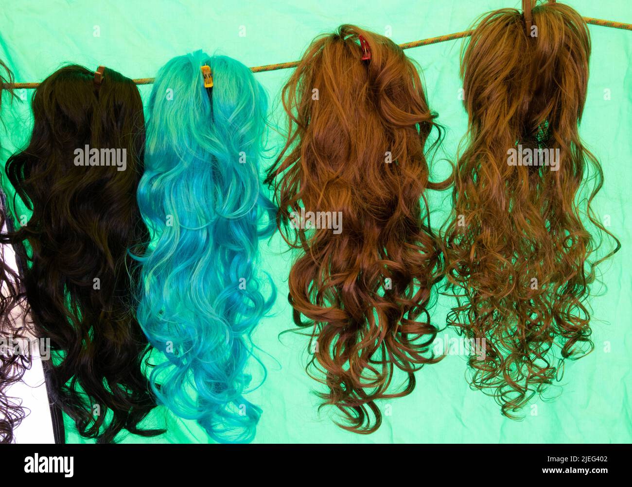 Long haired red wig hi-res stock photography and images - Alamy