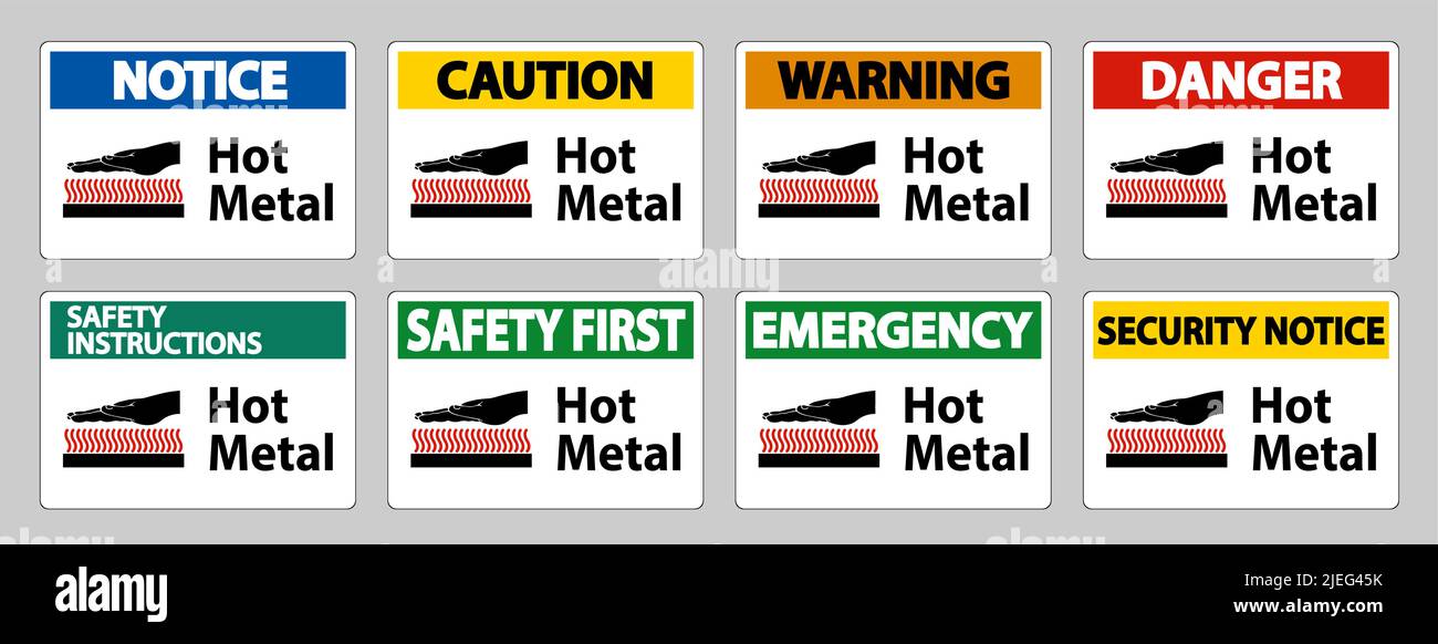 Hot Metal Symbol Sign Isolated On White Background Stock Vector Image ...