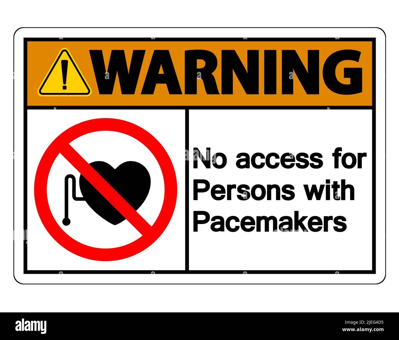 Warning No Access For Persons With Pacemaker Symbol Sign Isolate On ...