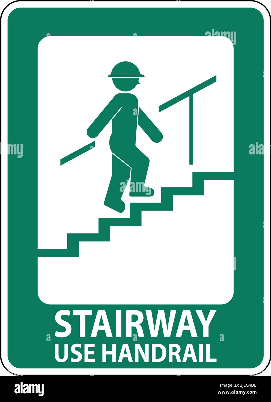 Stairway Use Handrail Sign On White Background Stock Vector Image & Art ...