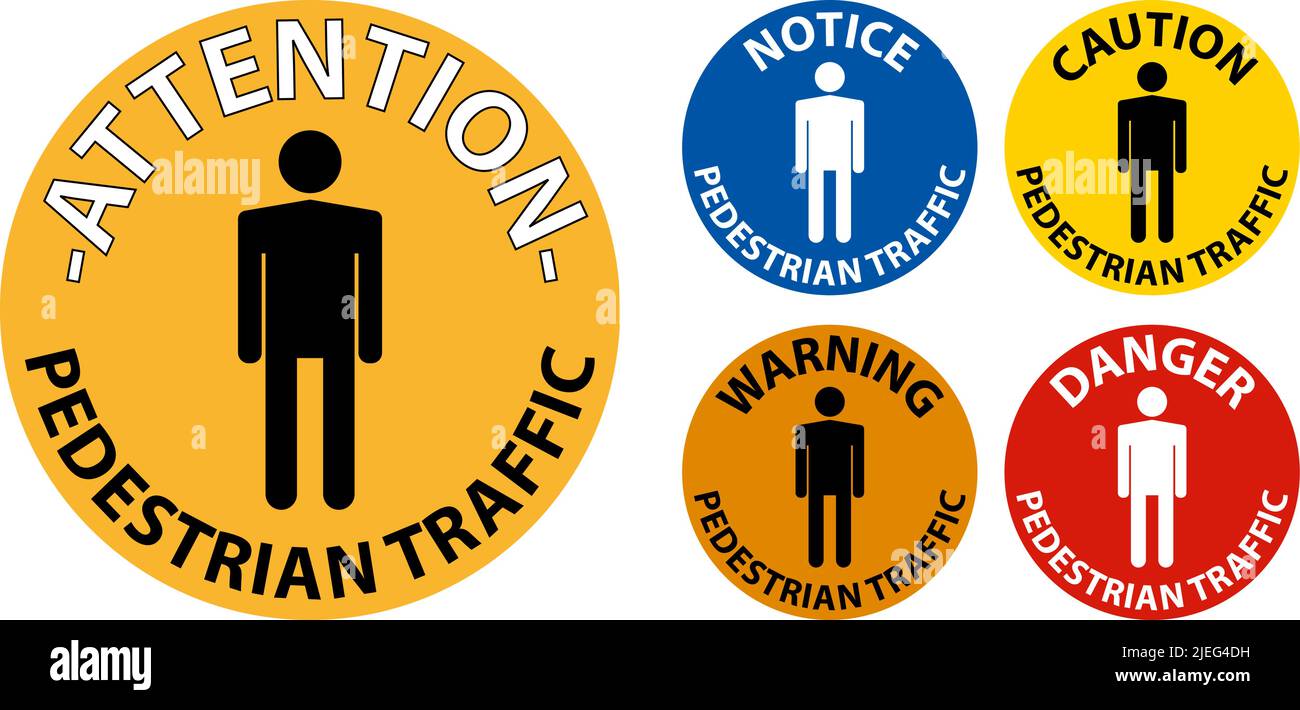 Pedestrian Traffic Hazard Warning Sign Stock Vector Image & Art - Alamy