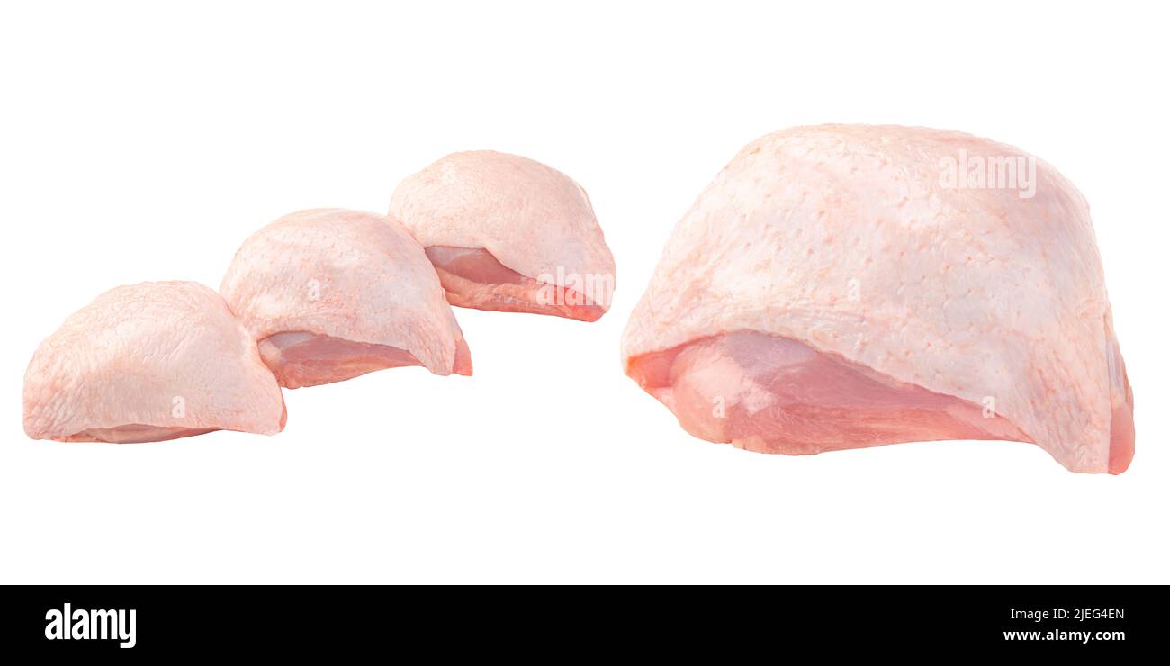 Isolated fresh raw chicken thighs on white Stock Photo - Alamy