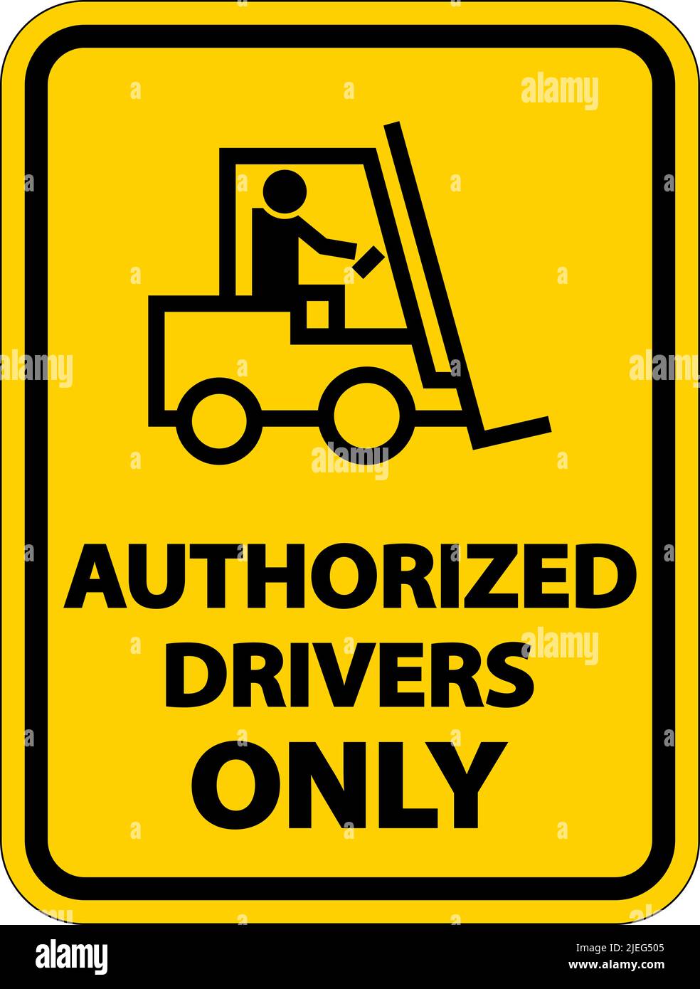 Authorized Drivers Only Label Sign On White Background Stock Vector ...