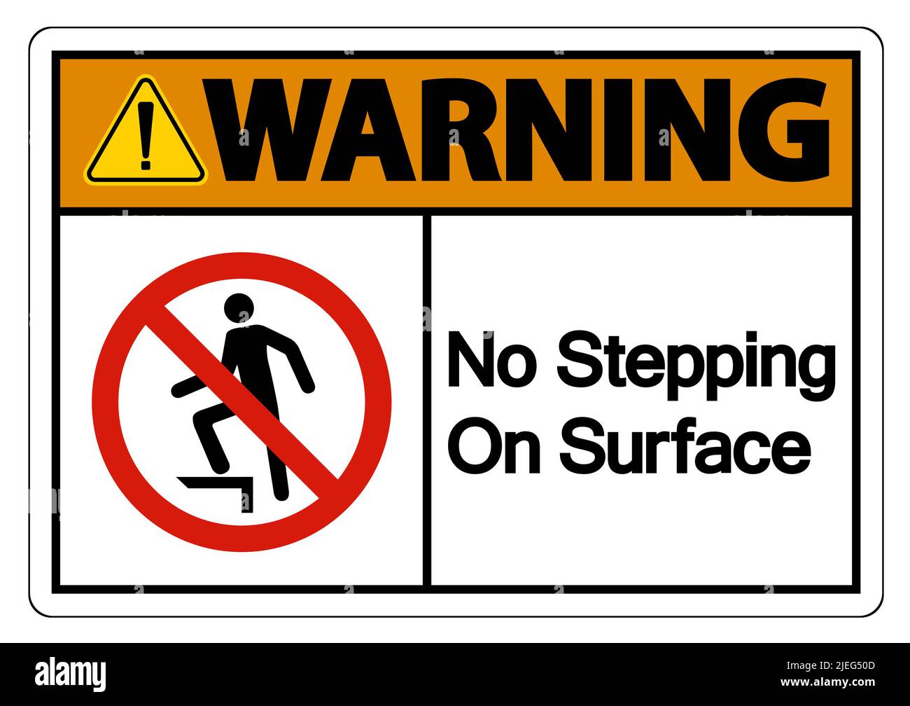 Warning No Stepping On Surface Symbol Sign Stock Vector Image & Art - Alamy