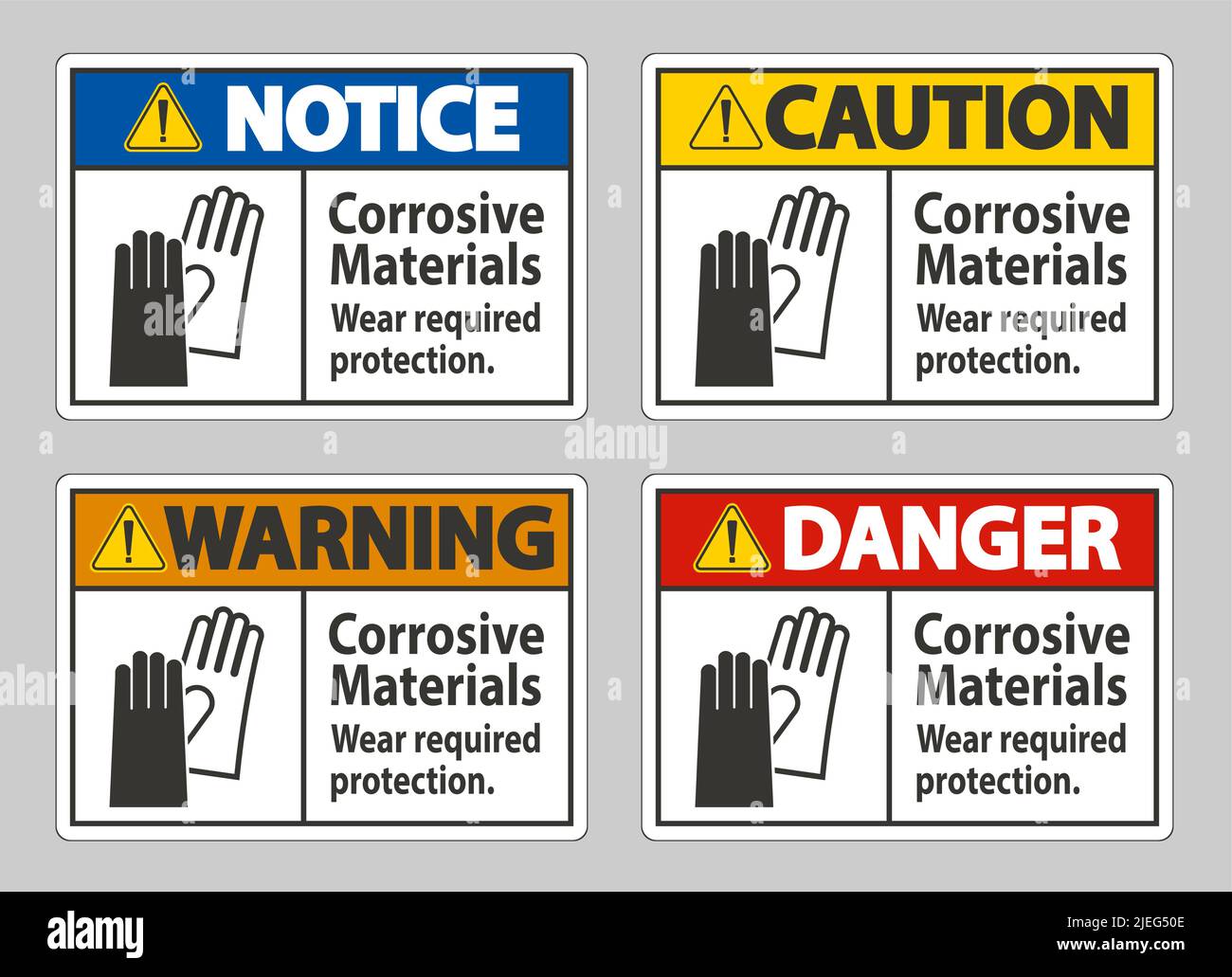 Corrosive Materials, Wear Required Protection Stock Vector Image & Art ...