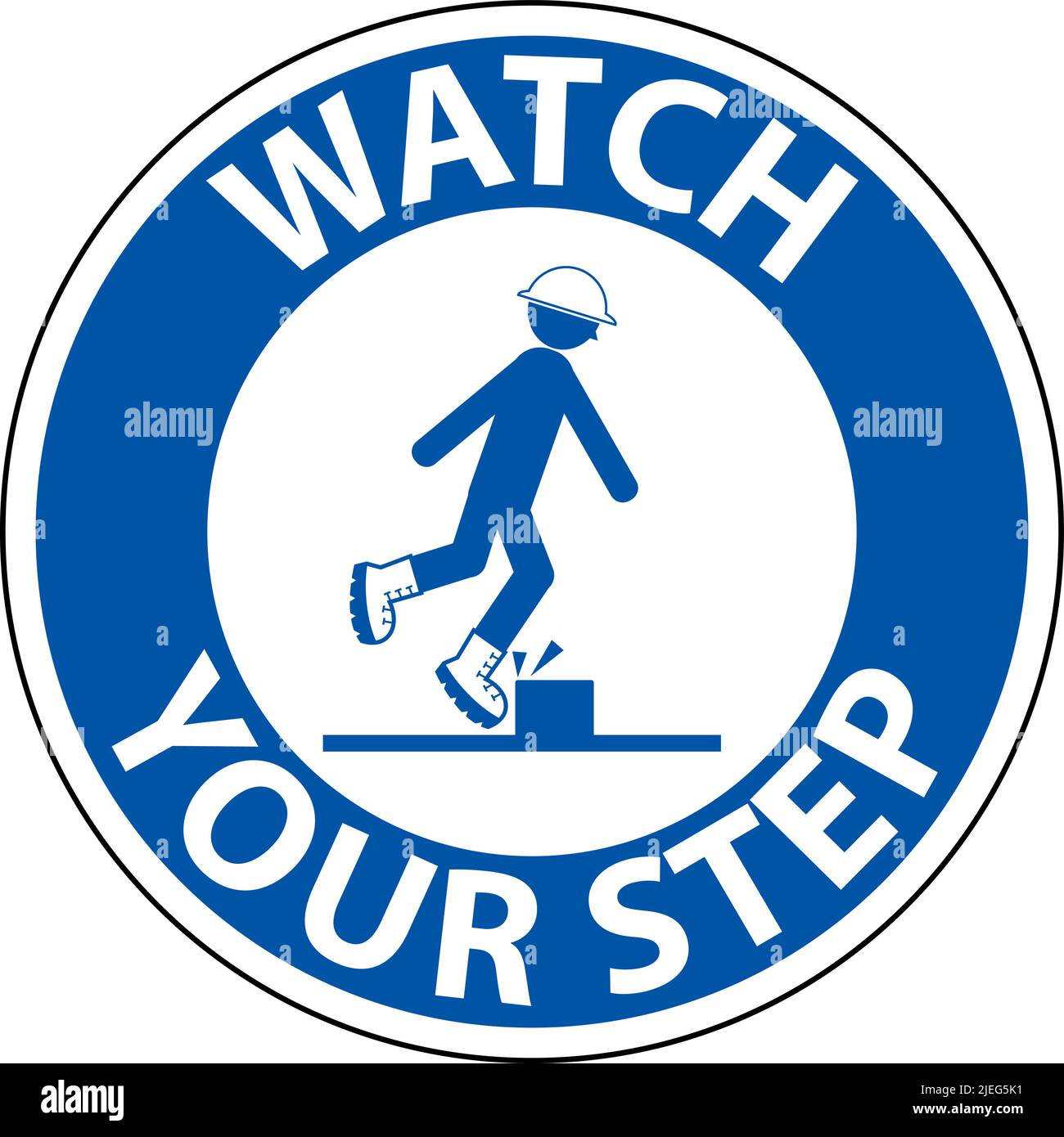 Watch Your Step Floor Sign On White Background Stock Vector Image & Art ...