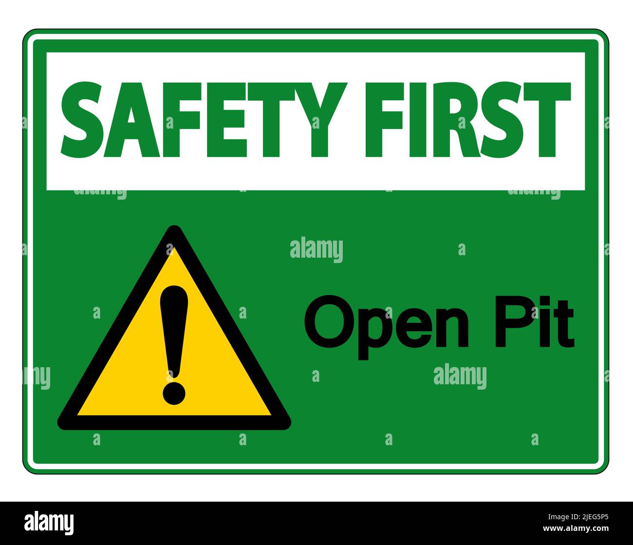 Safety first Open Pit Symbol Sign Isolate On White Background,Vector ...