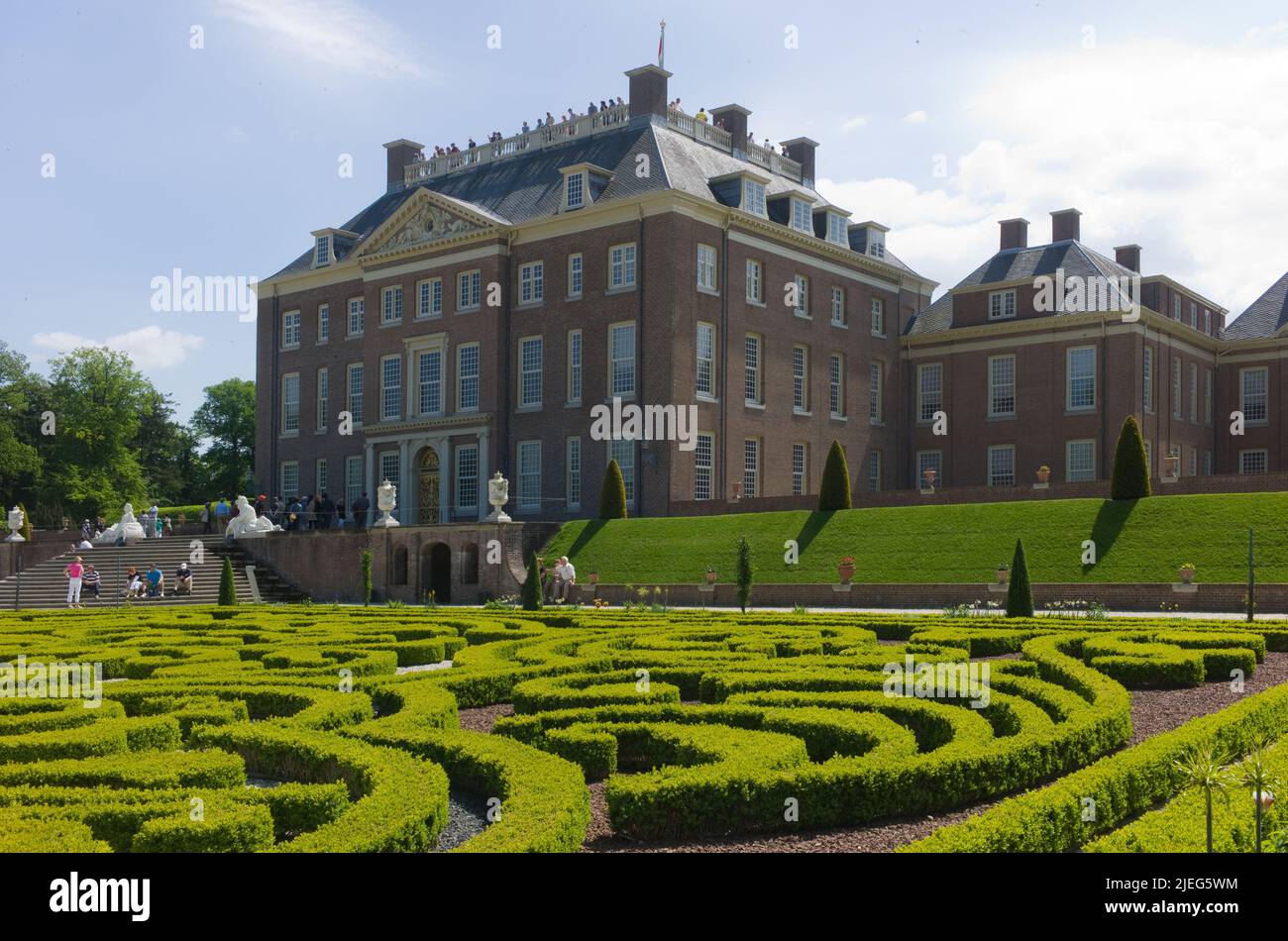 The Royal 'Het Loo' Palace as seen from the gardens in Apeldoorn, the ...