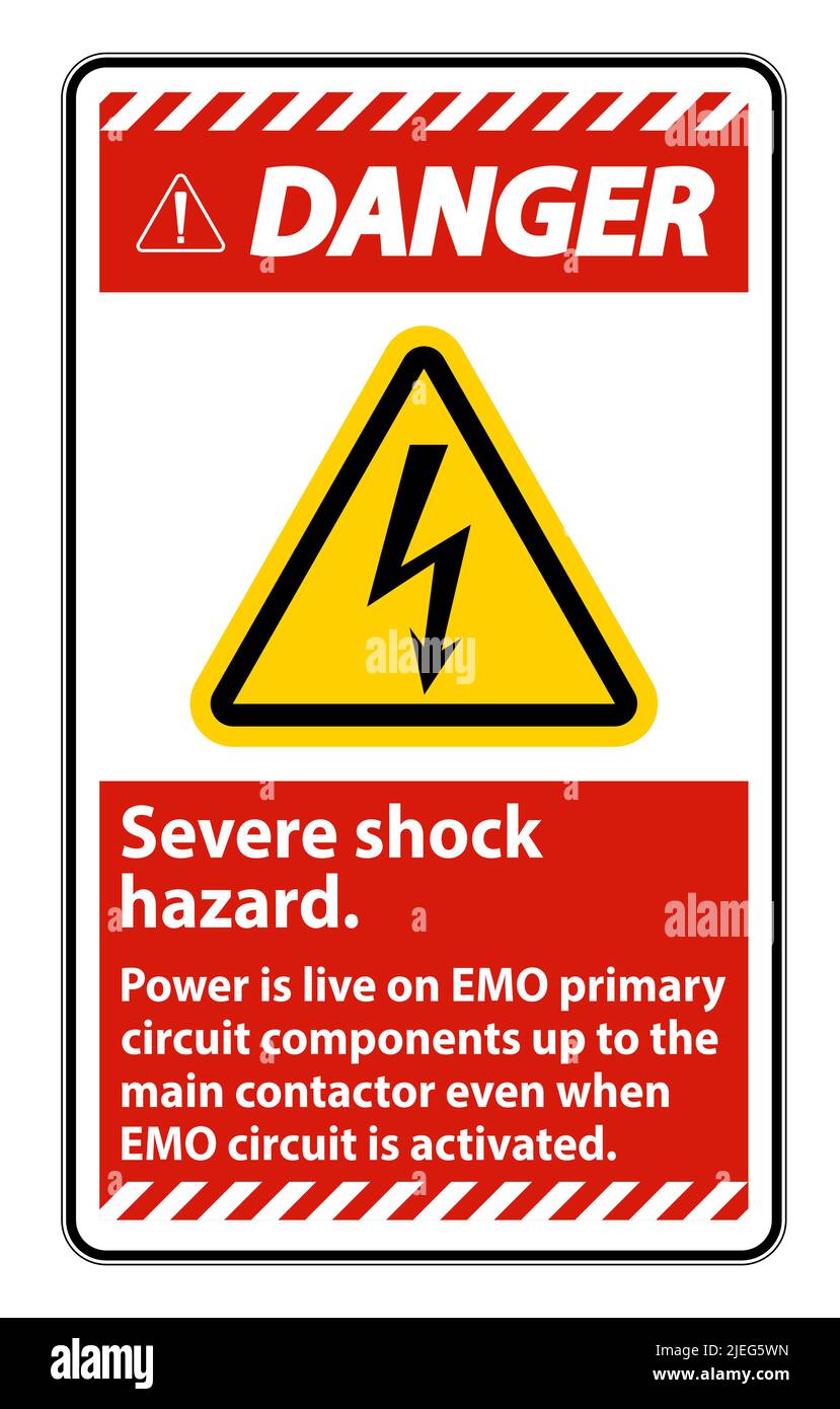 Danger Severe shock hazard sign on white background Stock Vector Image ...