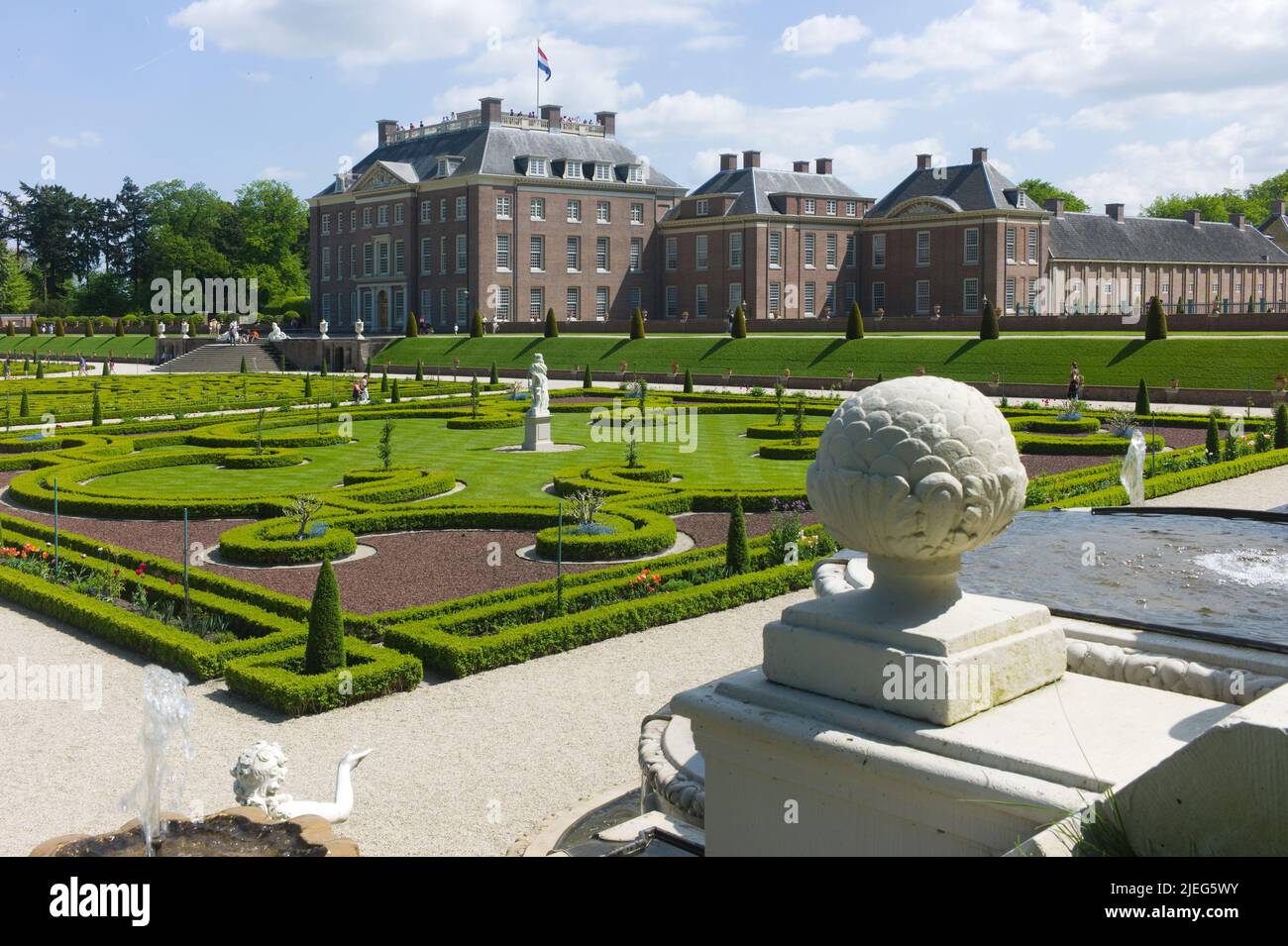 The Royal 'Het Loo' Palace as seen from the gardens in Apeldoorn, the ...