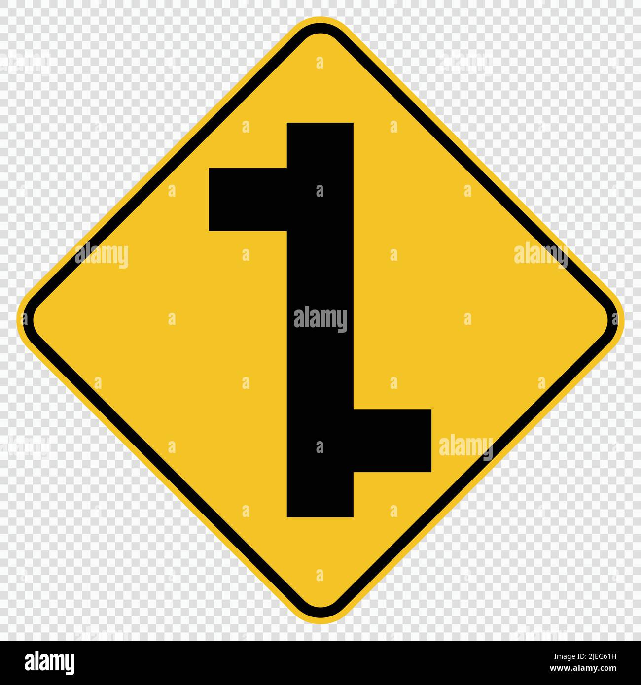 Staggered Junction Traffic Road Sign on transparent background,vector ...