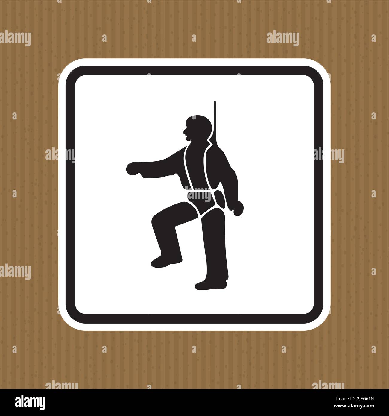 PPE Icon.Safety Harness Must Be Worn Symbols Sign Isolate On White ...