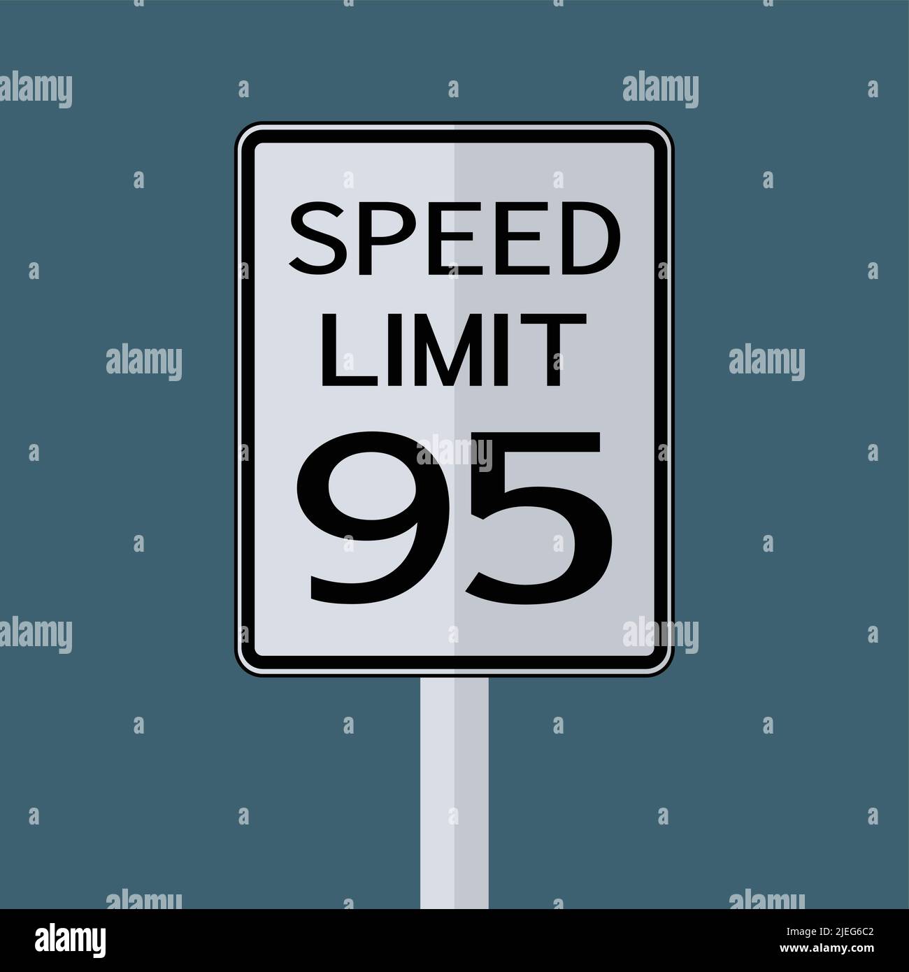 USA Road Traffic Transportation Sign: Speed Limit 95 On White ...