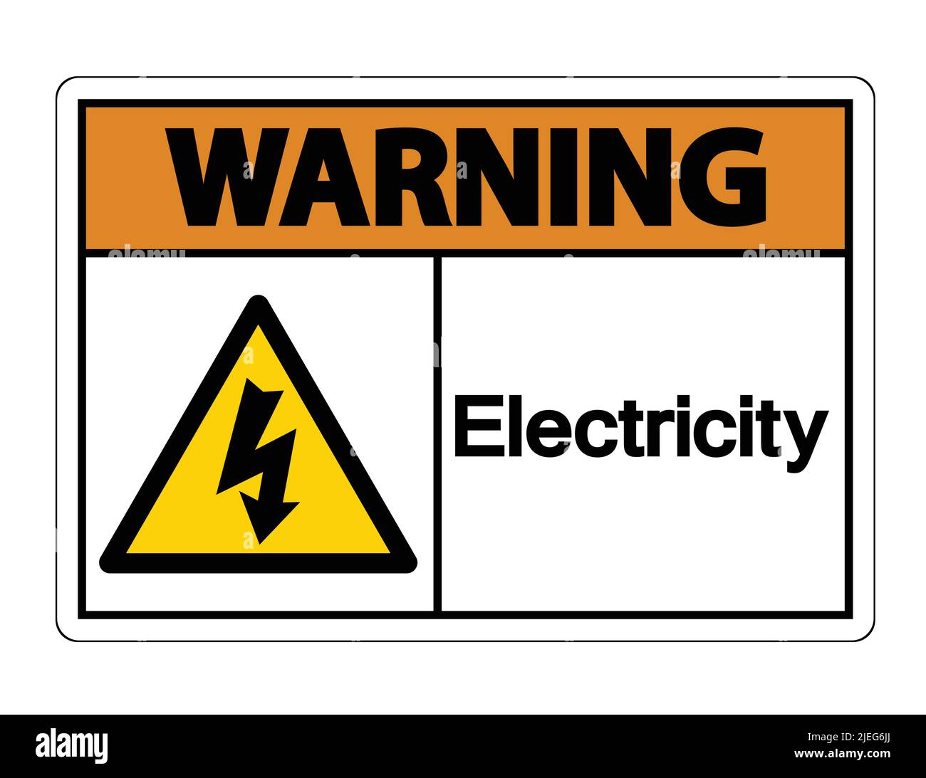Warning Electricity Symbol Sign on white background,Vector Illustration ...