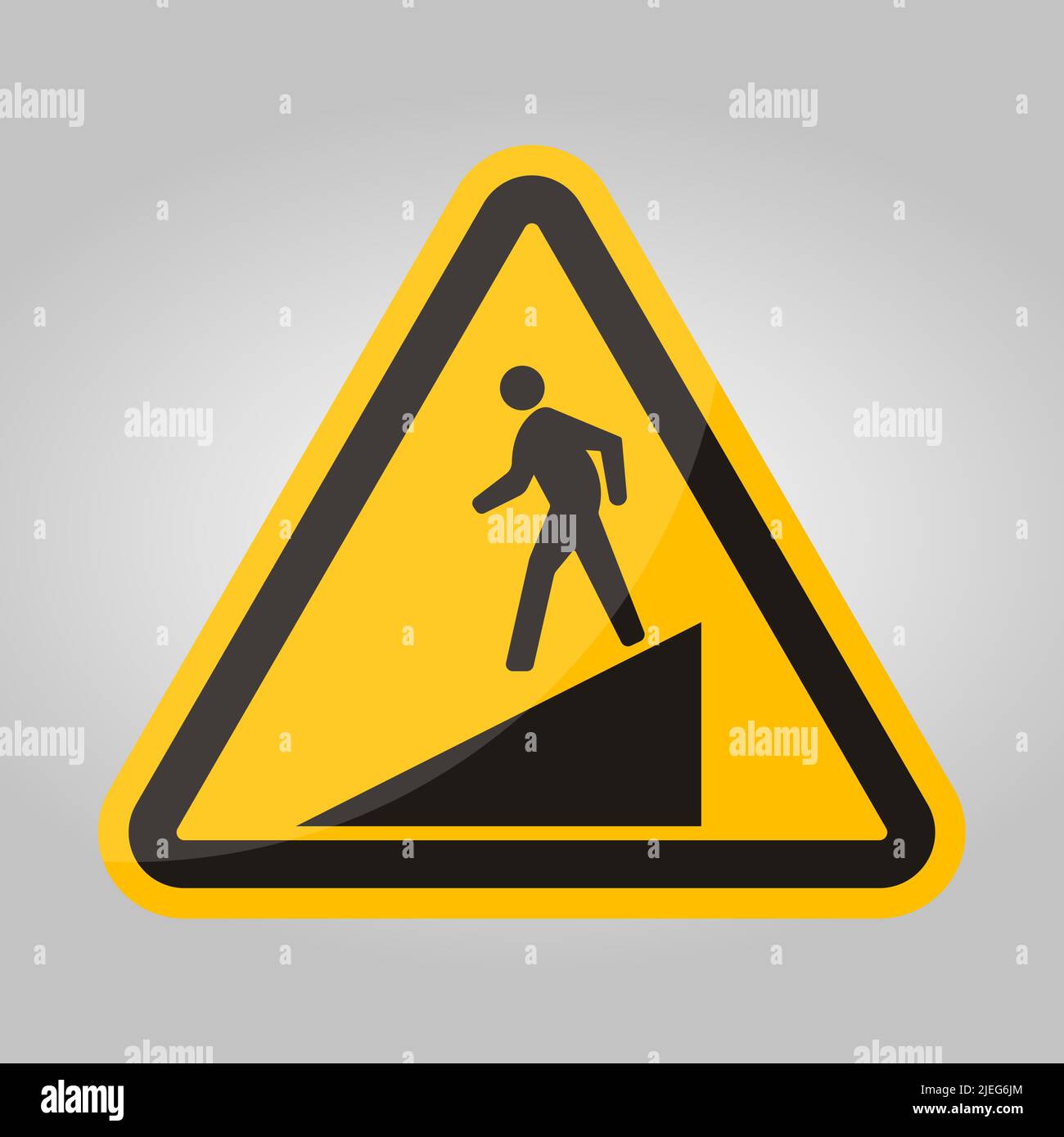 Beware Slope Symbol Sign Isolate On White Background,Vector ...