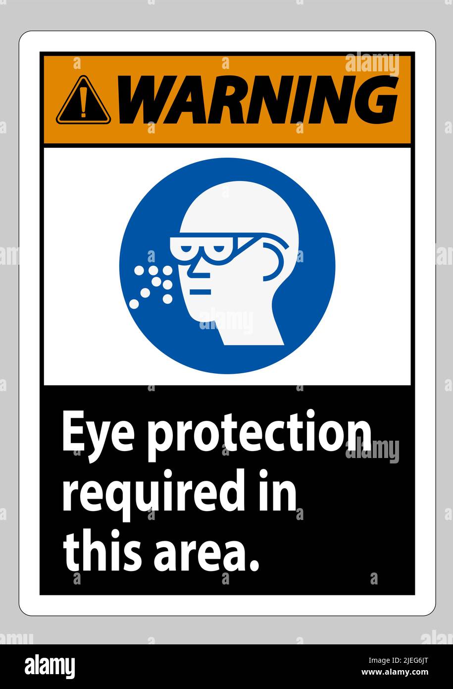 Warning Sign Eye Protection Required In This Area Stock Vector Image ...