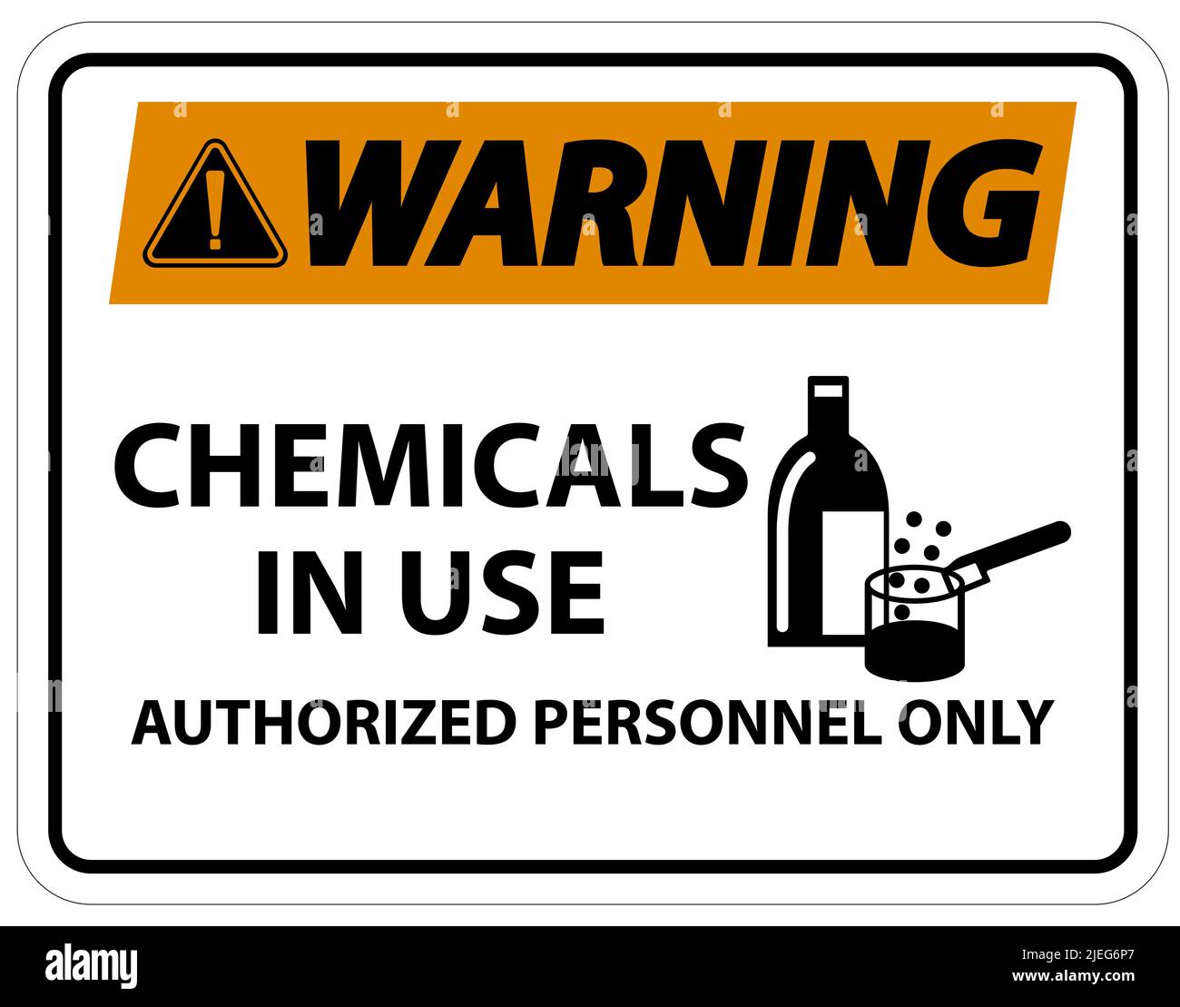 Warning Chemicals In Use Symbol Sign On White Background Stock Vector ...