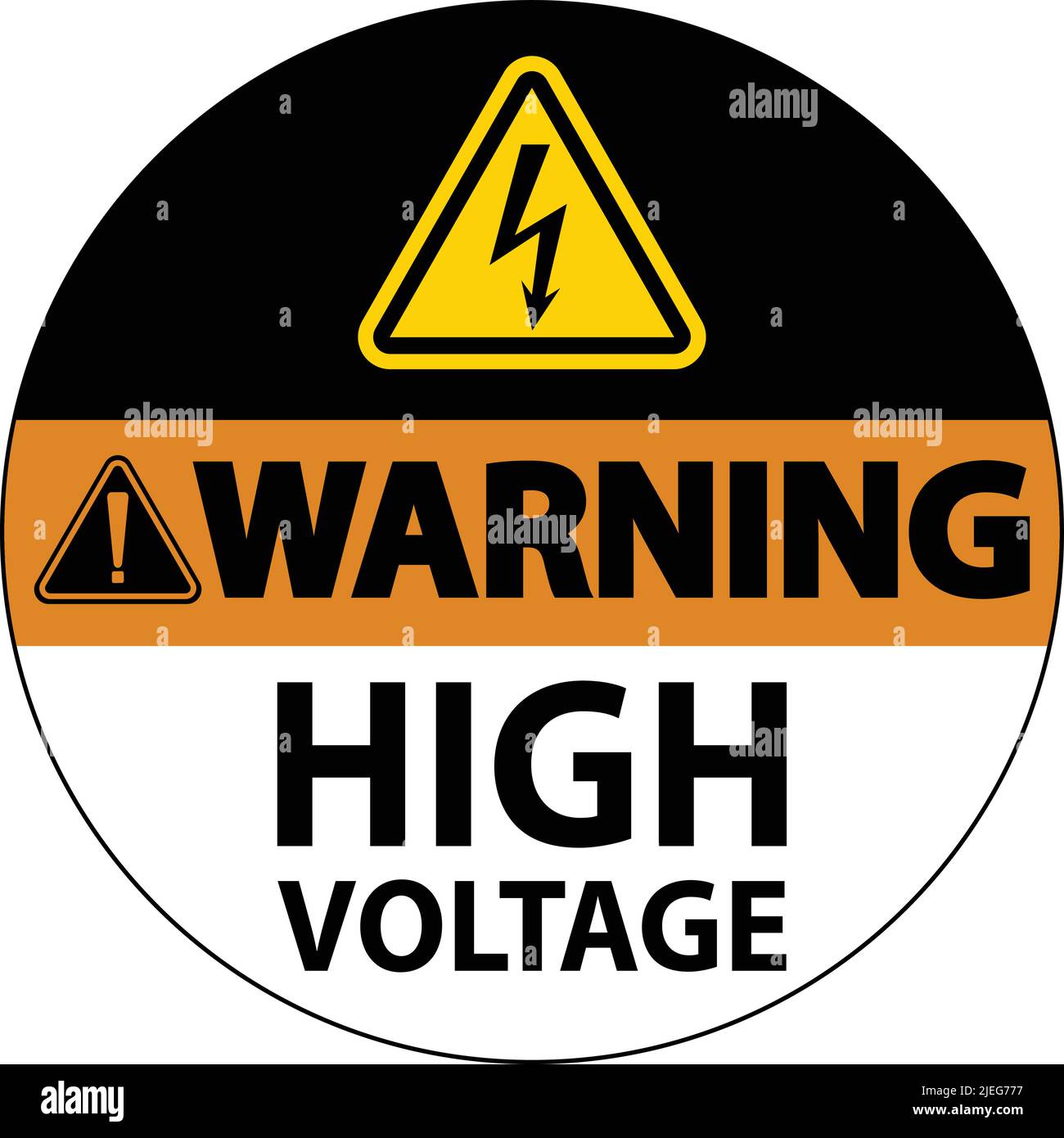 Warning High Voltage Floor Sign On White Background Stock Vector Image ...
