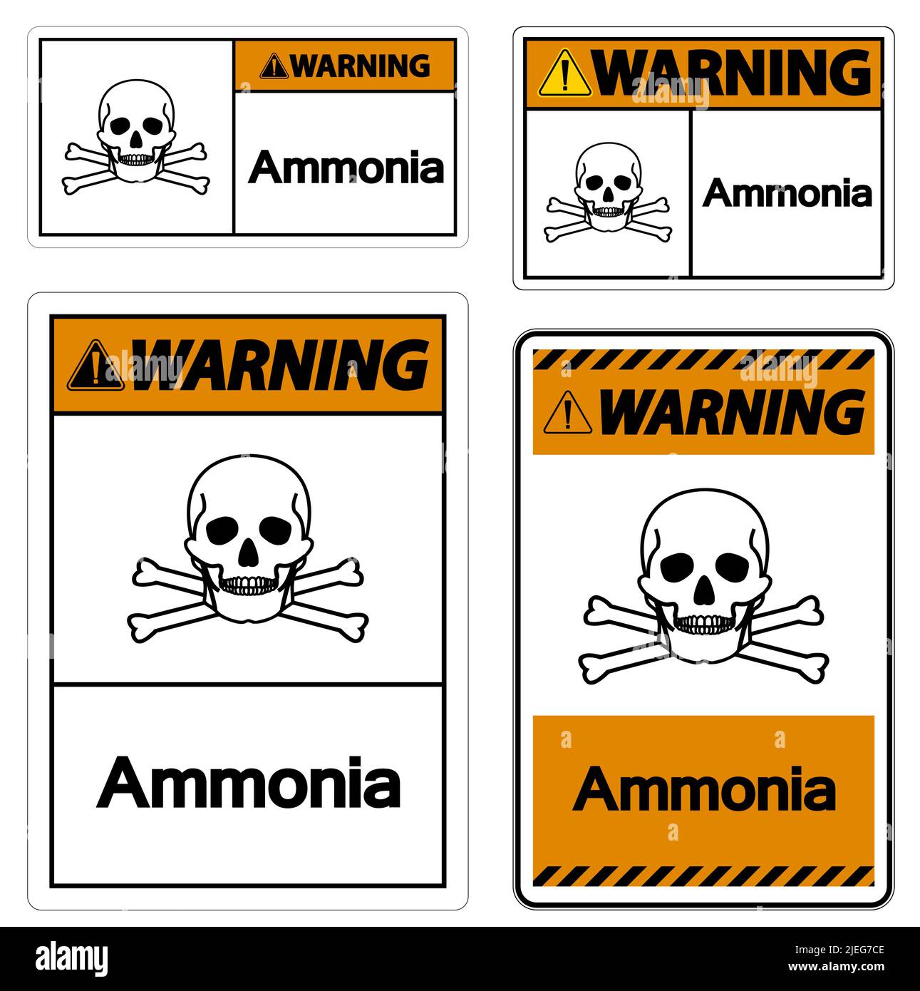 Warning Ammonia Symbol Sign On White Background Stock Vector Image ...