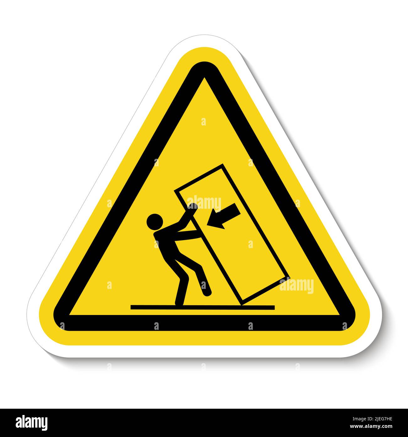 Body Crush Tip over Hazard Symbol Sign Isolate On White Background ...