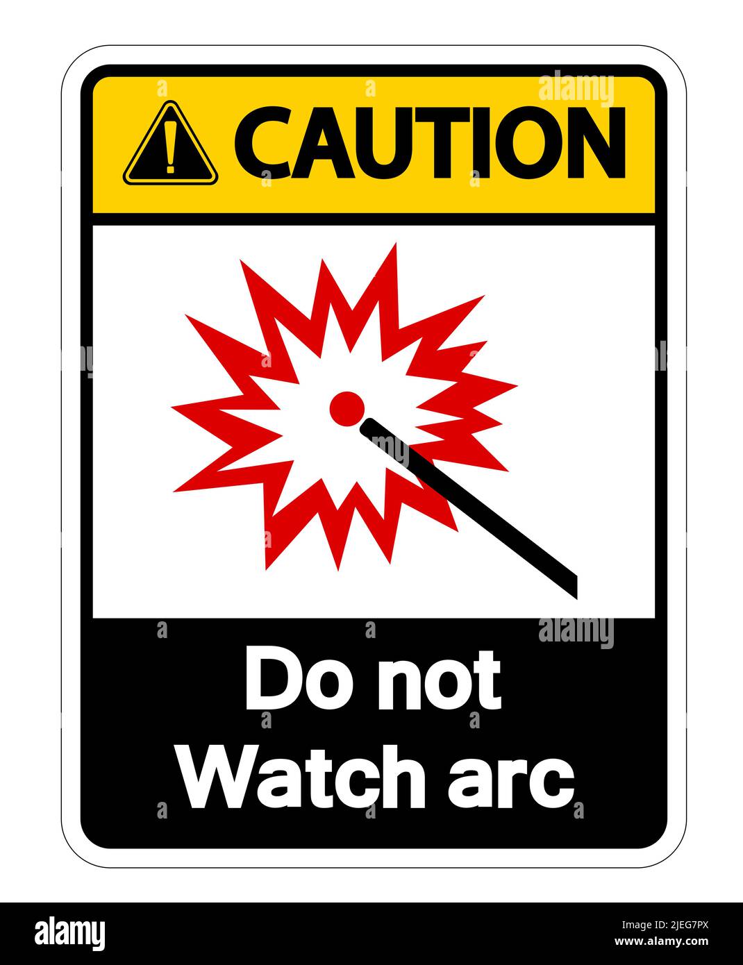 Caution Do Not Watch Arc Symbol Sign Isolate On White Background,Vector ...