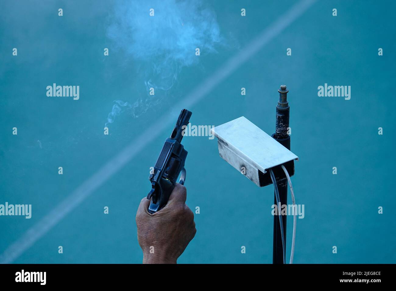 Gun revolver weapon judge hi-res stock photography and images - Alamy