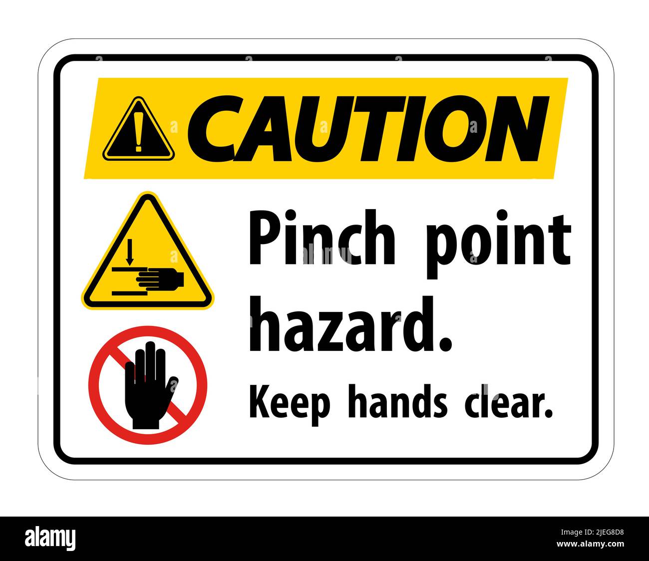 Caution Pinch Point Hazard,Keep Hands Clear Symbol Sign Isolate on ...