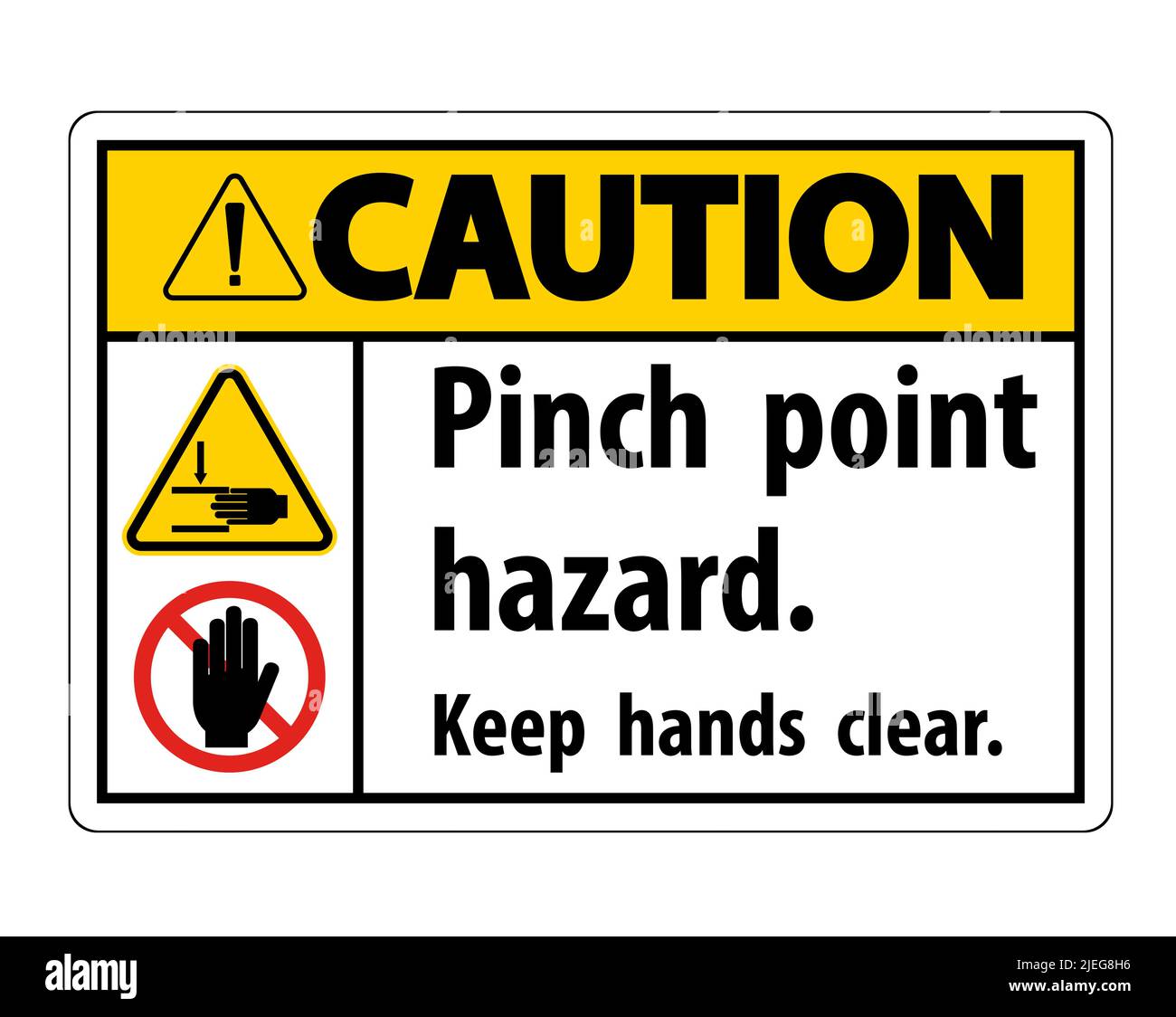 Caution Pinch Point Hazard,Keep Hands Clear Symbol Sign Isolate on ...