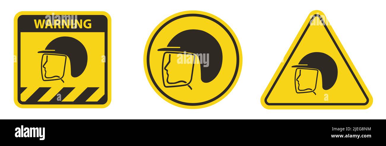 Wear Safety Helmet Symbol Isolate On White Background,Vector ...